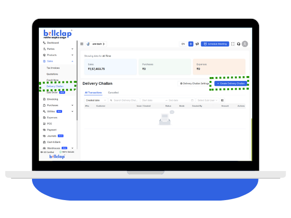 Download delivery challan format for Free Invoice in PDF/Excel | BillClap